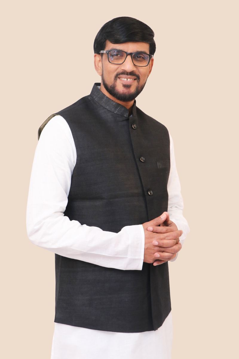 Bihar Khadi. Black Nehru Bandi for Men