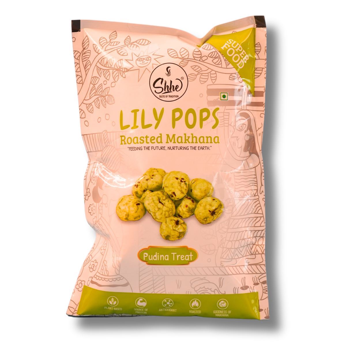 Bihar Khadi. Lily Pops Roasted Makhana in Pudina flavour - 30Gm