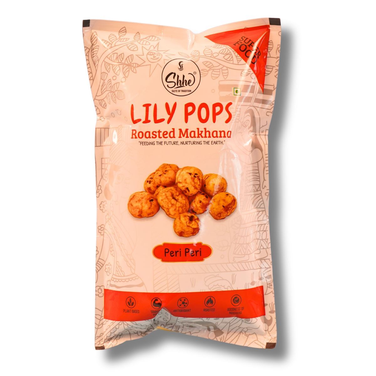 Bihar Khadi. Lily Pops Roasted Makhana in Peri Peri flavour - 30Gm